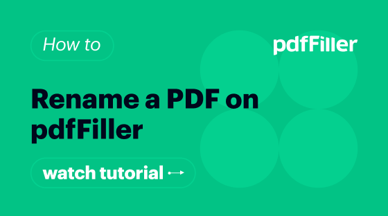 Manage PDF Documents & Folders - Video Tutorials | pdfFiller