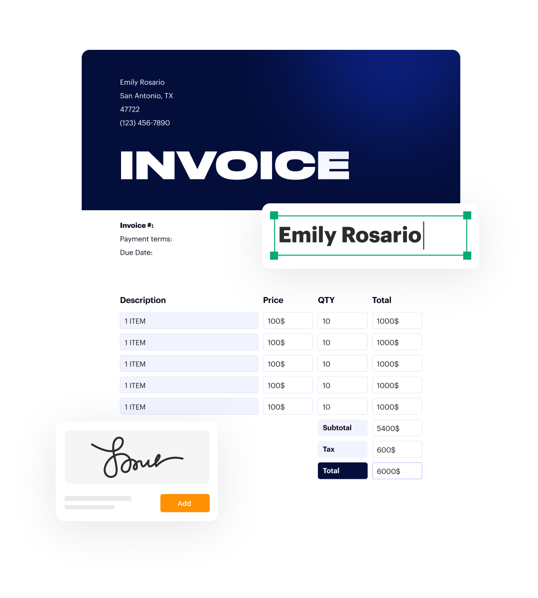 Car Dealership Invoice builder software with Customizable PDF Templates ...