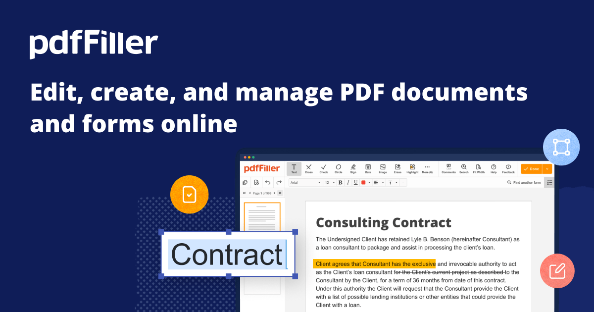 Search & Replace Text in PDF. Edit, Fill, Sign & Host Documents | pdfFiller