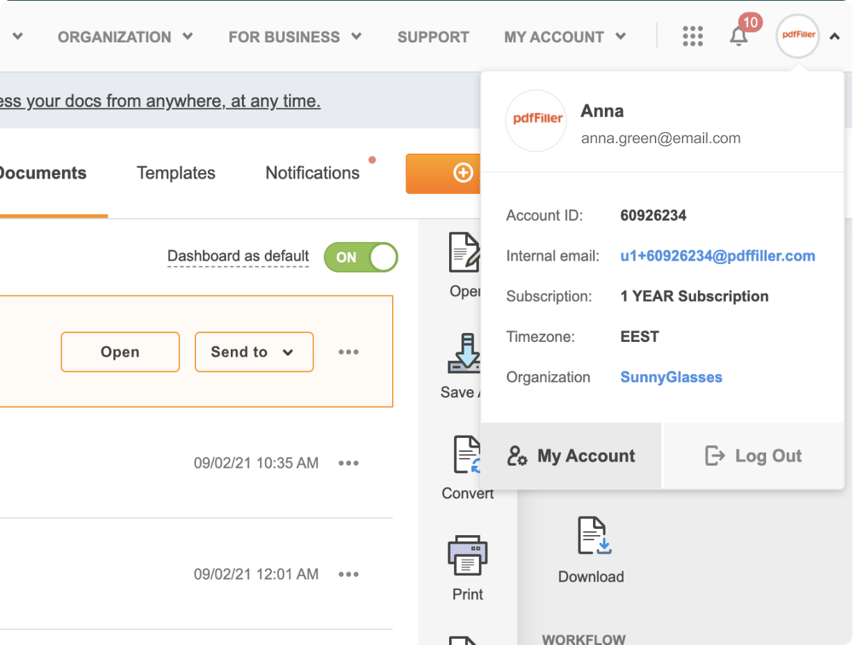 Log in to Your pdfFiller Account on your Phone for Work | pdfFiller