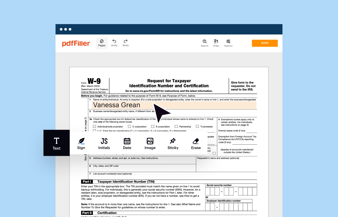 2024 Form IRS W-9 Fill Online, Printable, Fillable, Blank - pdfFiller